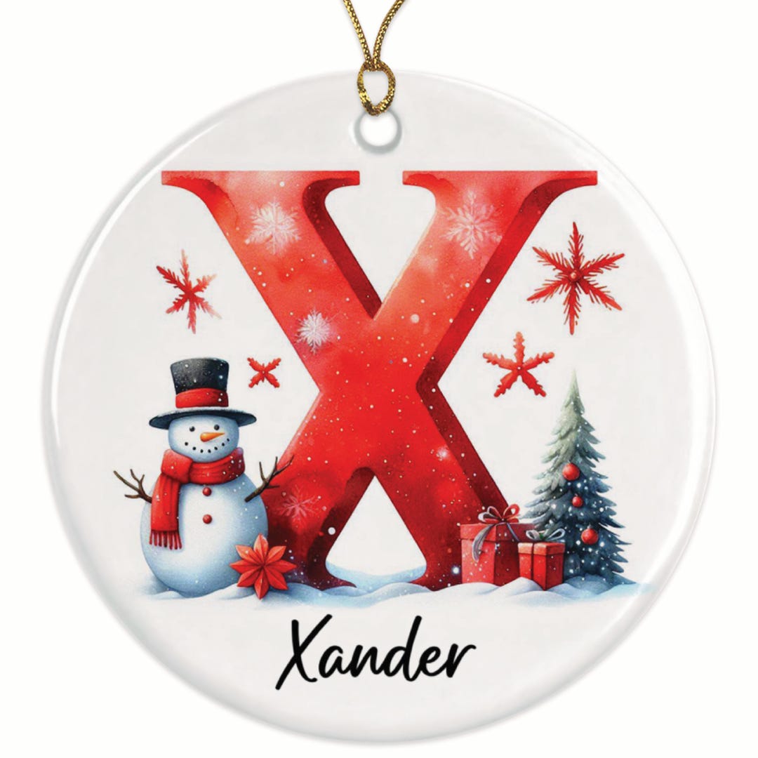 Custom Letter X Alphabet Ornament - Customize With Name - Letters A-Z ...
