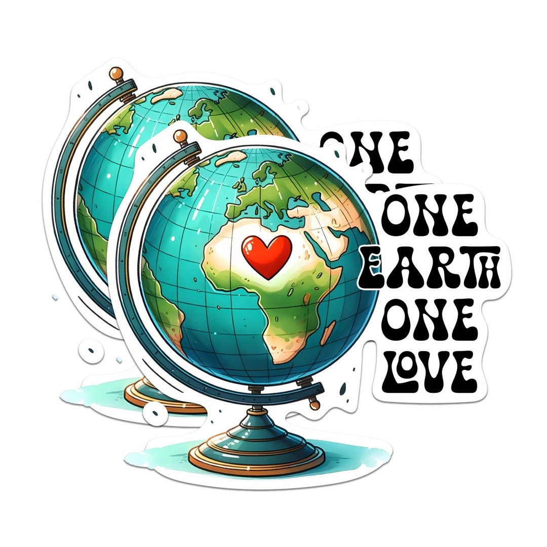 One Earth One Love Stickers Earth Day Earth Lover Eco Conscious Sticker ...