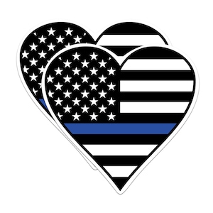 Thin Blue Line Heart Sticker Thin Blue Line Law Enforcement Love Police ...
