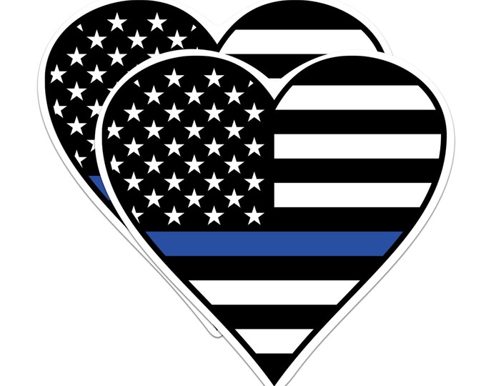 Thin Blue Line Heart Sticker Thin Blue Line Law Enforcement Love Police ...