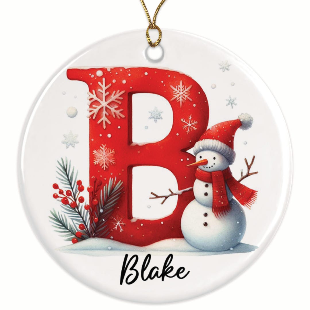 Custom Letter B Alphabet Ornament - Customize With Name - Letters A-Z ...