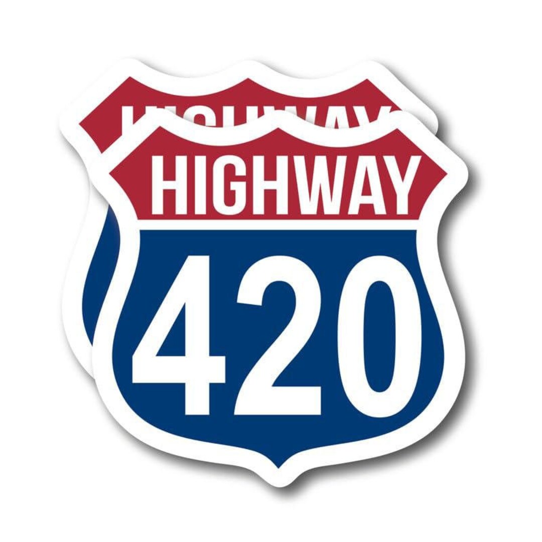 Highway 420 Funny 420 April 20th Smoke Stickers 5 2 Pack Made in USA ...