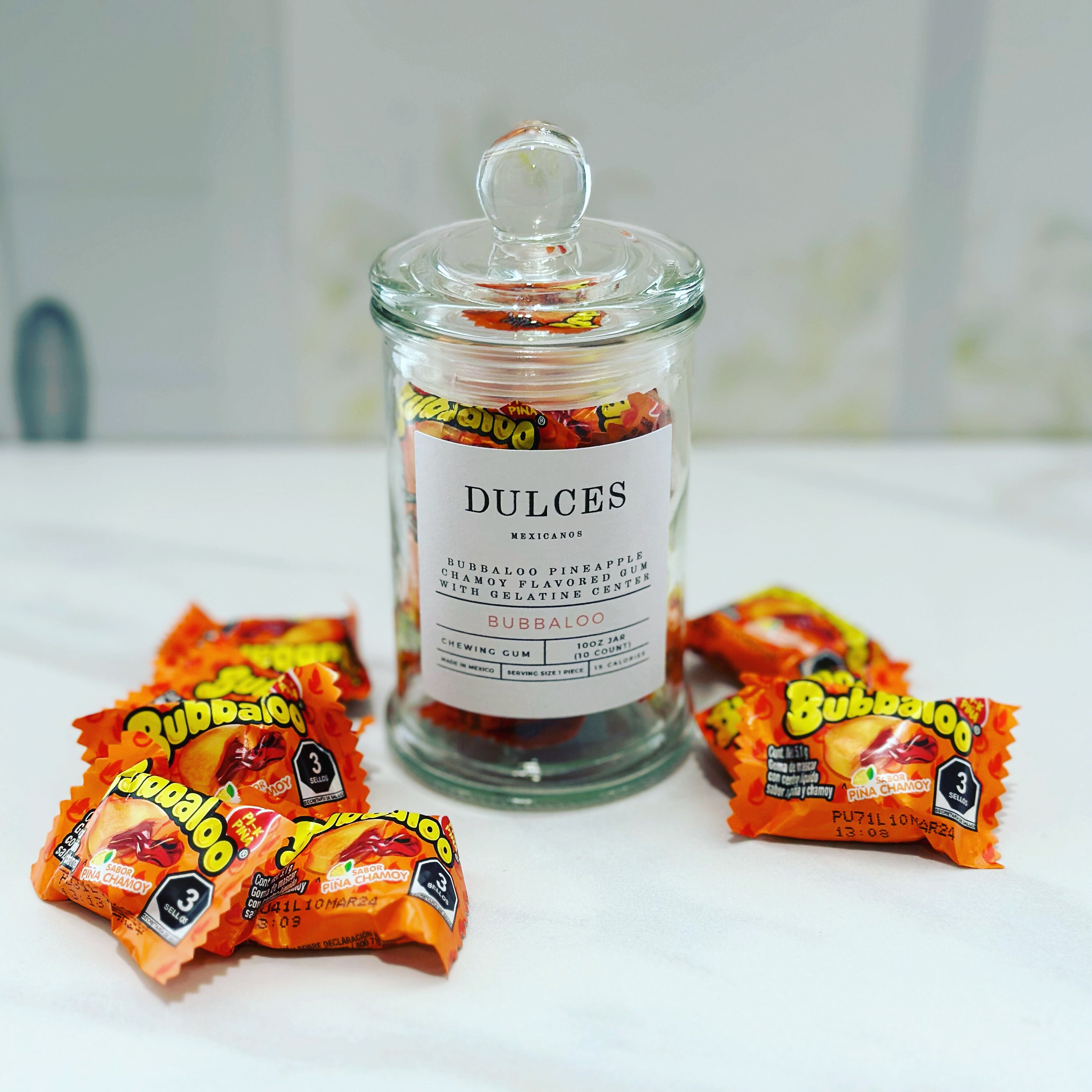 Bubbaloo Chewing Gum, Mexican Candy, Dulces Mexicanos, 10oz Candy Jar ...