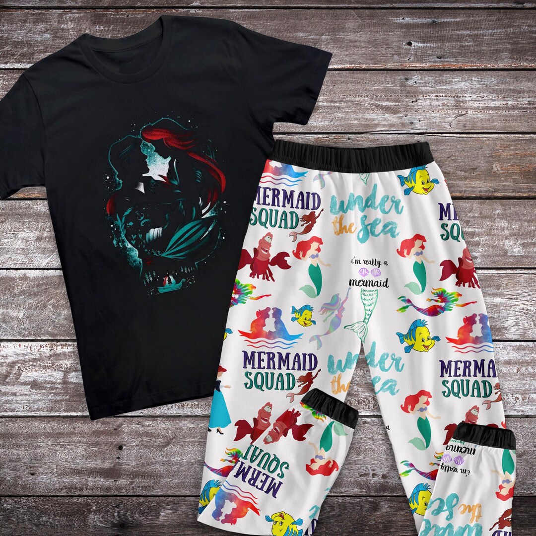 The Little Mermaid Pajamas Set, Personalized Family Pajamas, Family ...