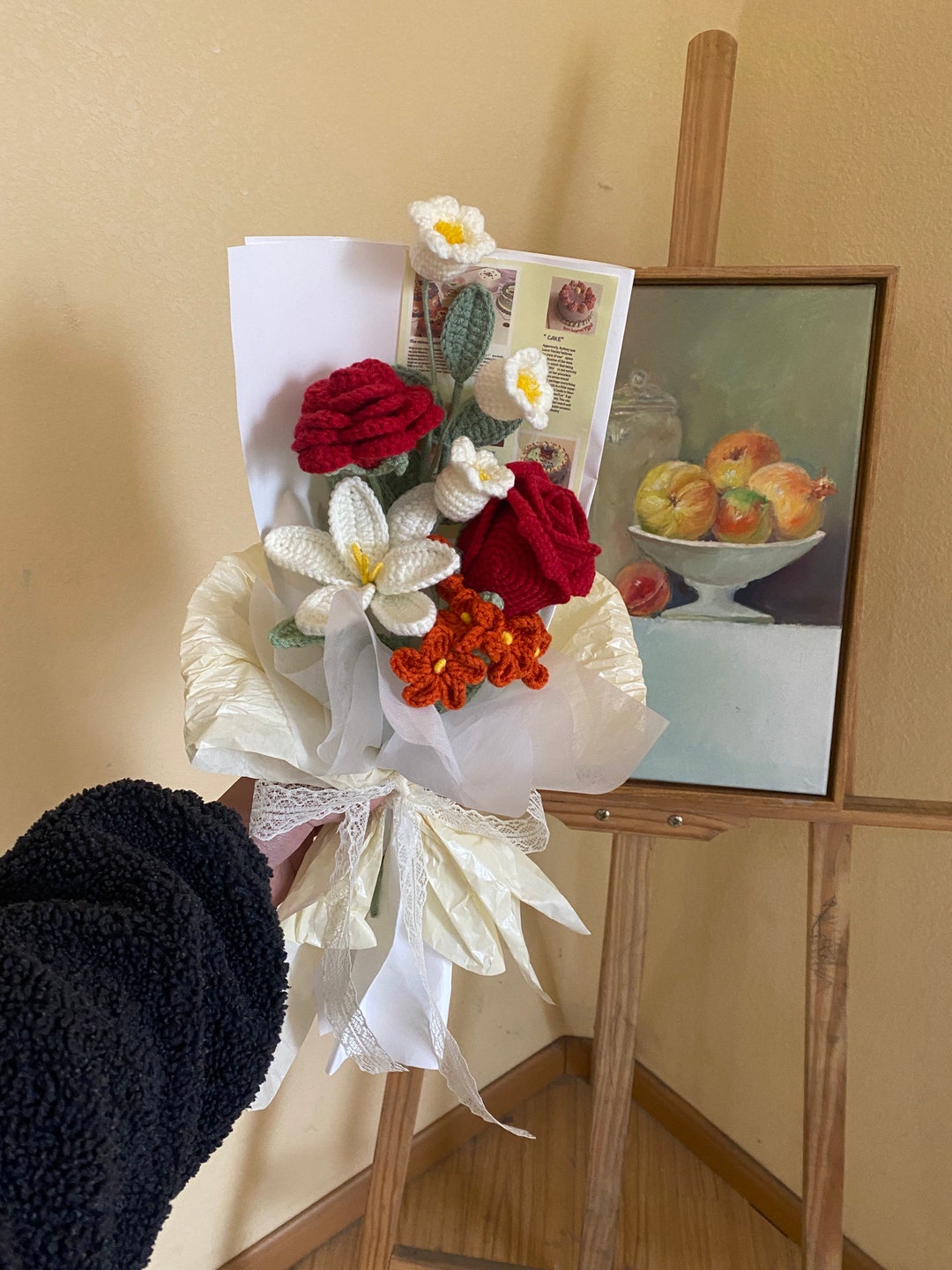 Crocheted Rose Bouquet, Gift for Girlfriend, Valentine's Day Gift, Made ...