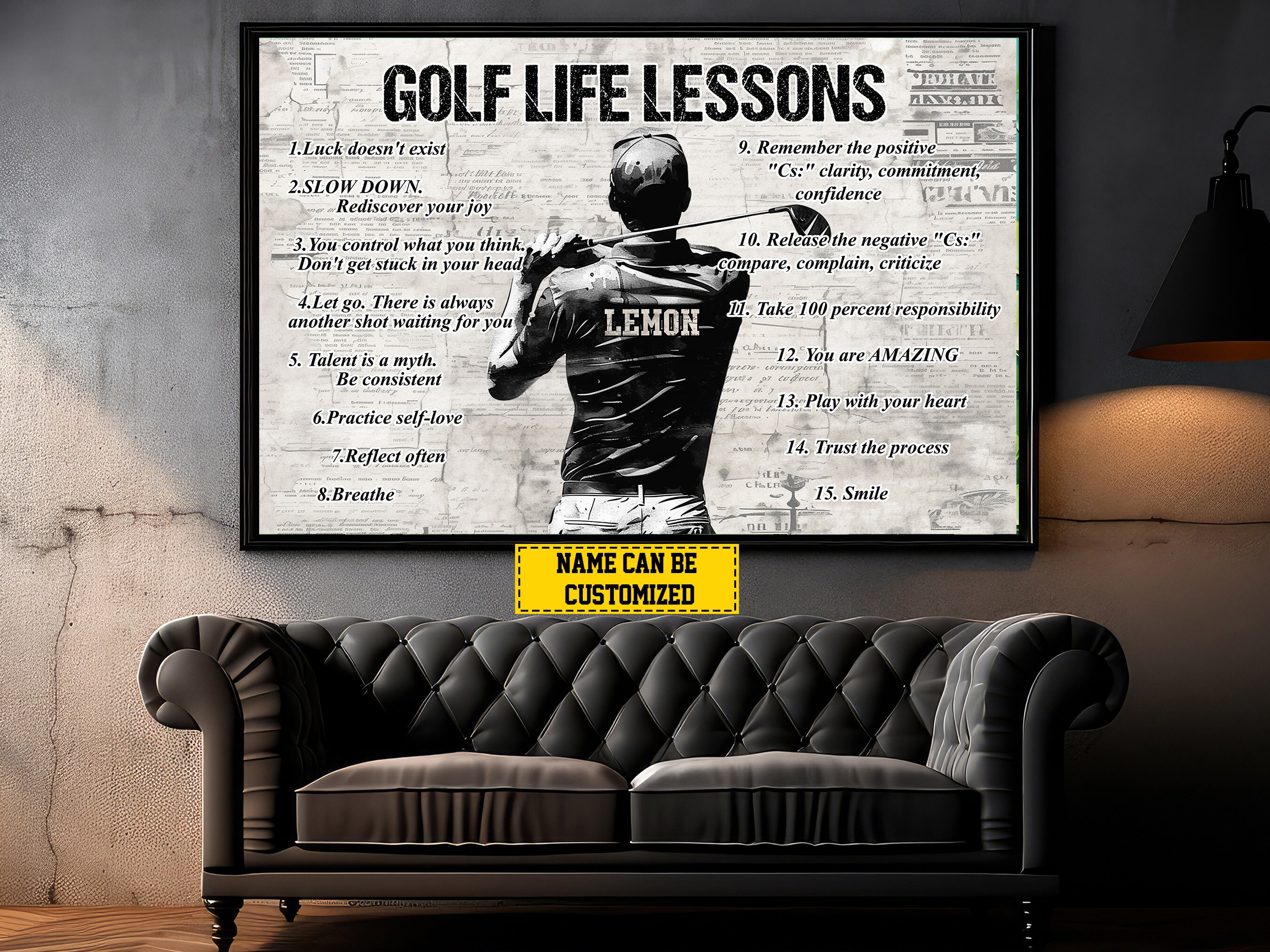Personalized Golf Life Lessons Canvas Print: Golfer Gift - Etsy