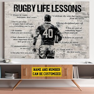 Personalized Rugby Life Lessons Canvas Print: Rugby Gift - Etsy