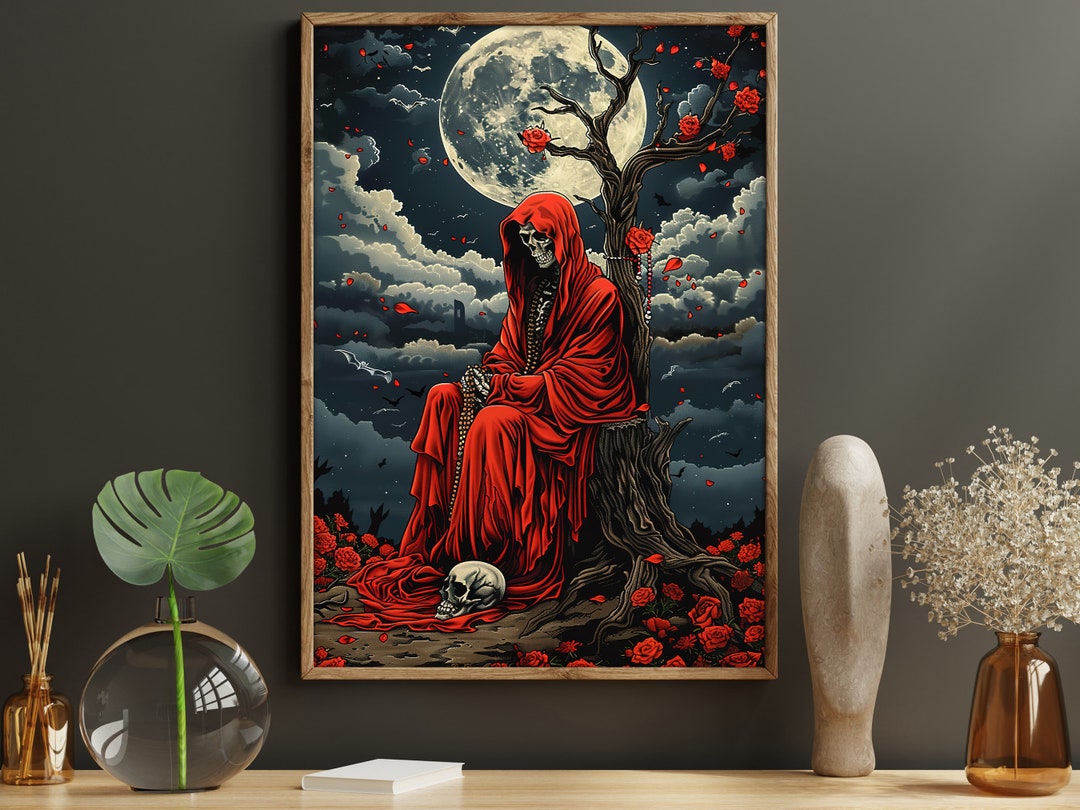 Dark Surreal Skull Canvas Print, Gothic Death Painting - Etsy