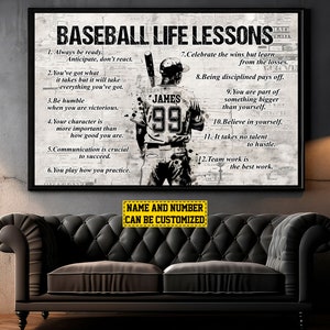 Personalized Baseball Life Lessons Canvas Print: Softball Gift - Etsy