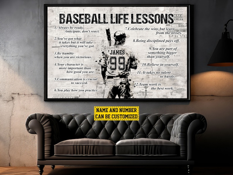 Personalized Baseball Life Lessons Canvas Print: Softball Gift - Etsy