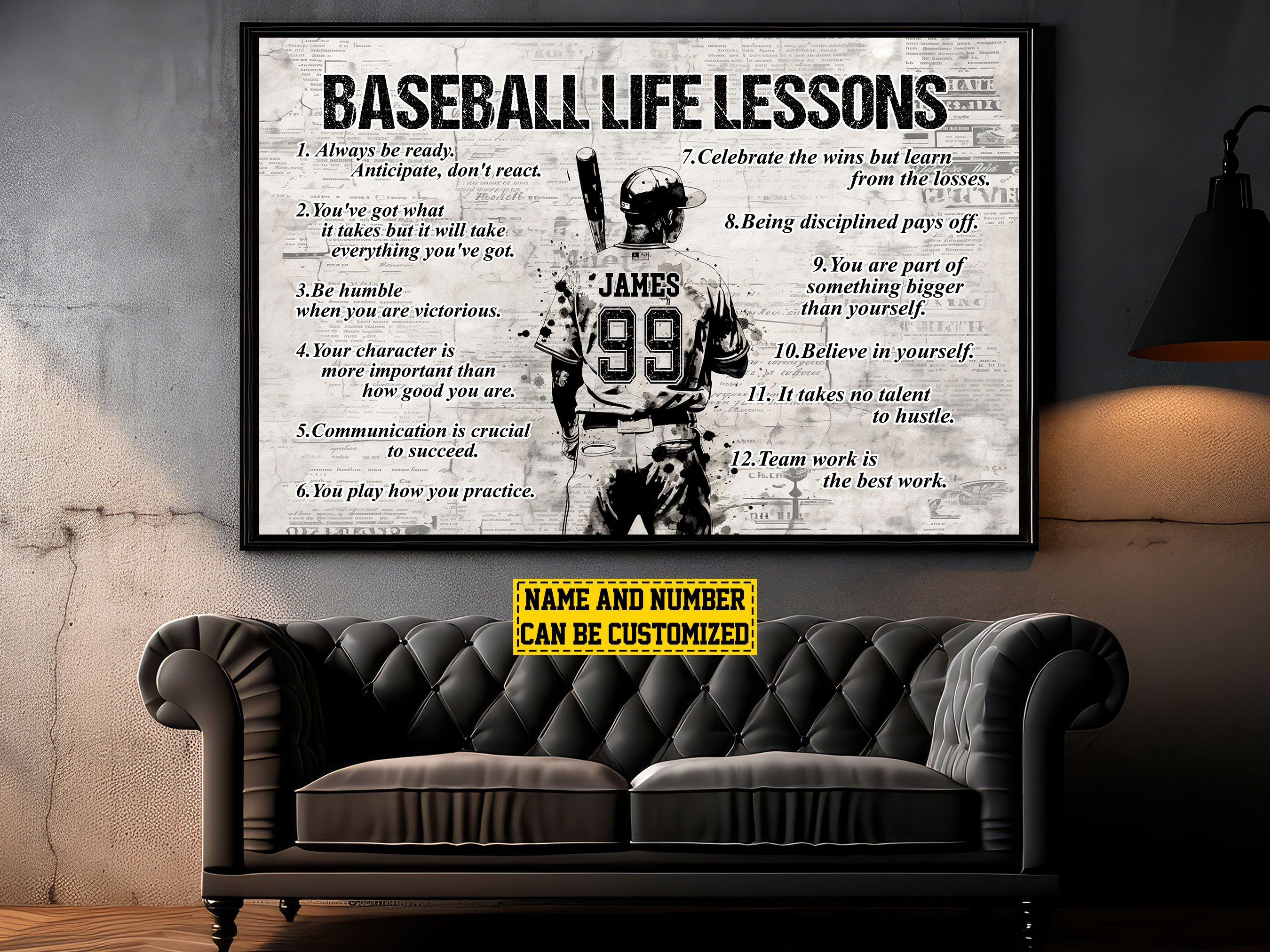 Personalized Baseball Life Lessons Canvas Print: Softball Gift - Etsy