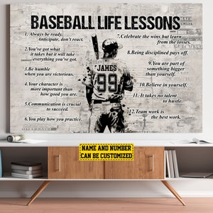 Personalized Baseball Life Lessons Canvas Print: Softball Gift - Etsy