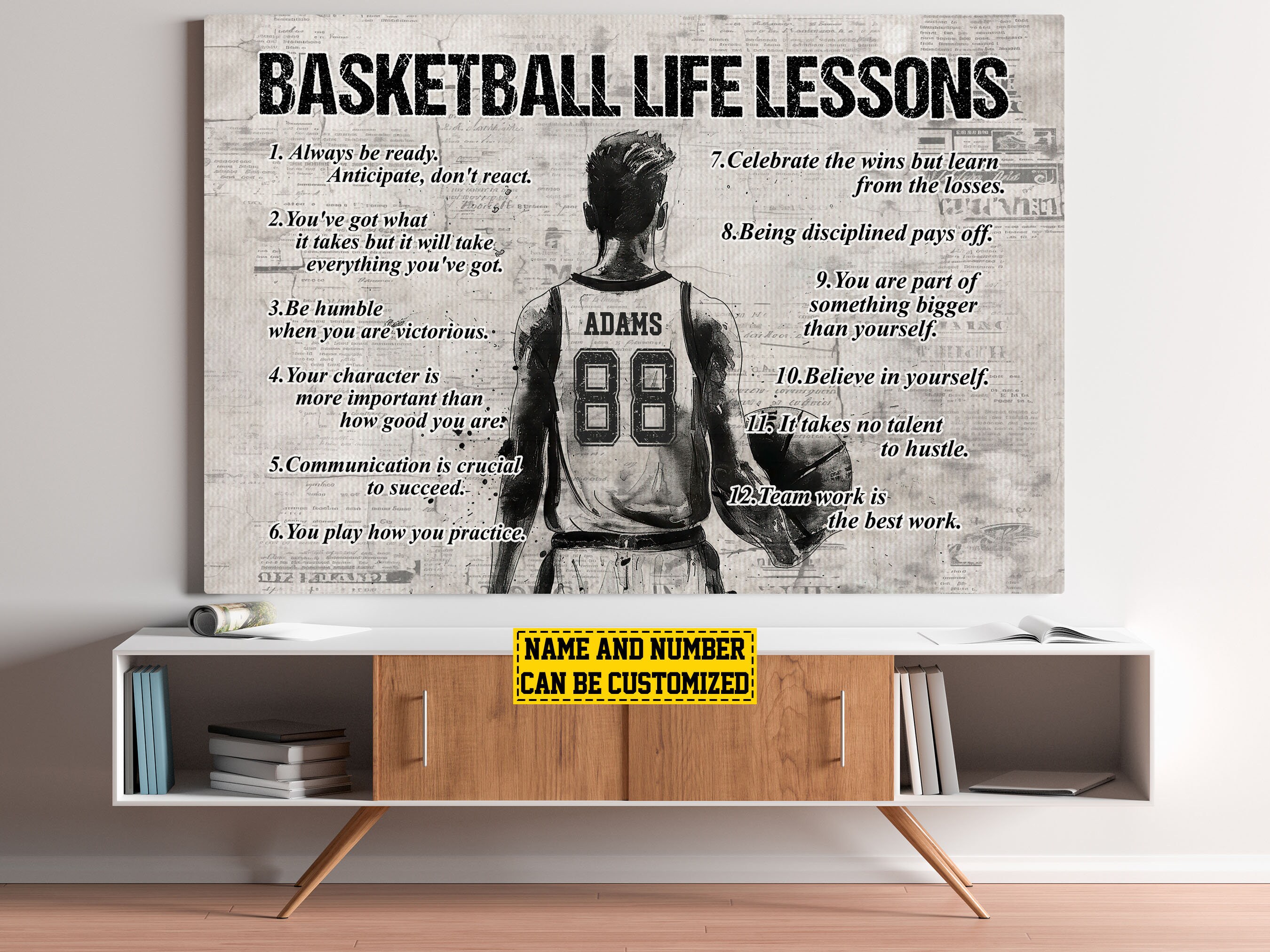 Personalized Basketball Life Lessons Canvas Print: Sports Gift - Etsy