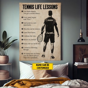 Tennis Life Lessons Personalized Canvas Print, Tennis Gift - Etsy