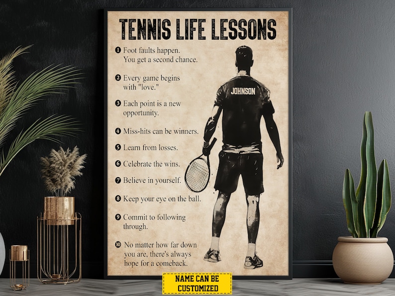 Tennis Life Lessons Personalized Canvas Print, Tennis Gift - Etsy