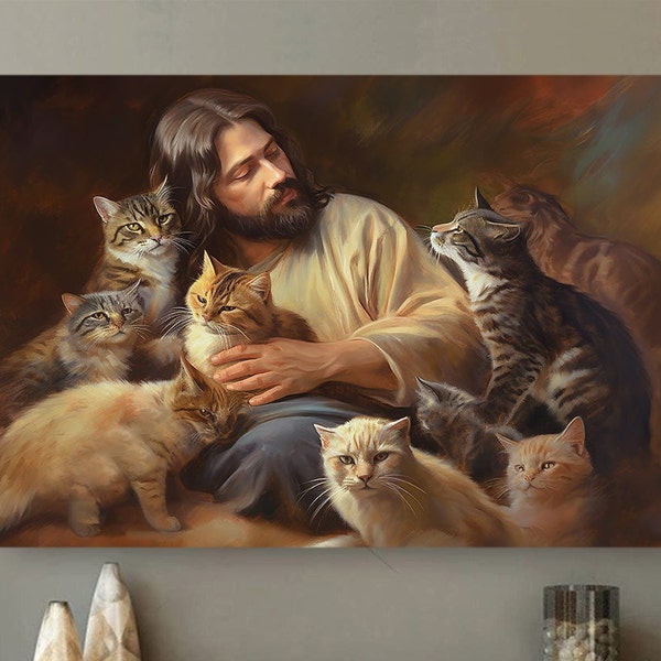 Jesus With Cat - Etsy