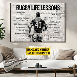 Personalized Rugby Life Lessons Canvas Print: Rugby Gift - Etsy