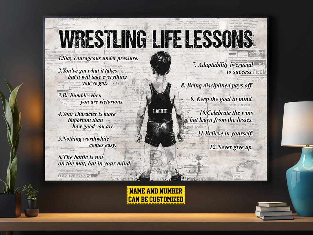Wrestling Life Lessons Poster, Personalized Gift - Etsy