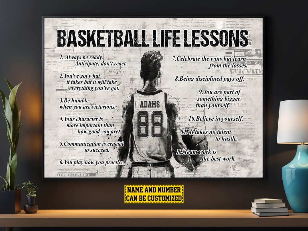 Personalized Basketball Life Lessons Canvas Print: Sports Gift - Etsy