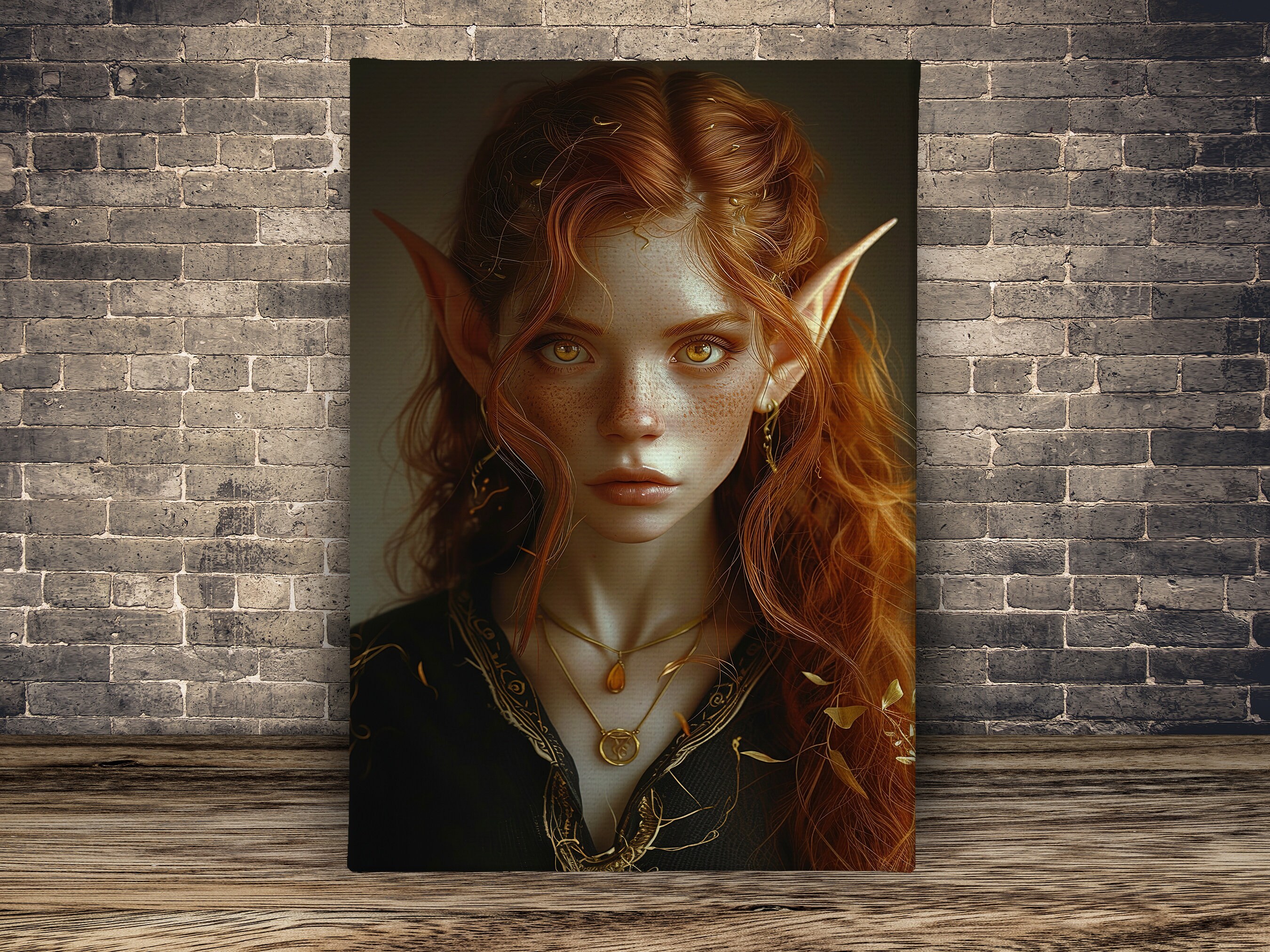 Dark Surreal Elves Painting, Fantasy Character Elf Print, Mythical ...