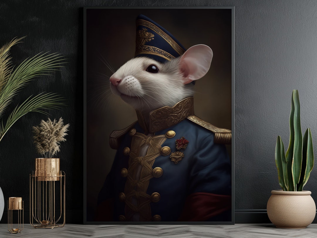 Vintage Renaissance Mouse Painting, Mouse in Suit Art Print, Mouse ...