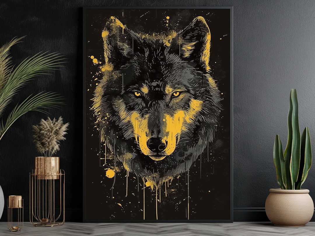 Surreal Wolf Painting, Wolf Print, Wolf Canvas Print, Wild Animal ...