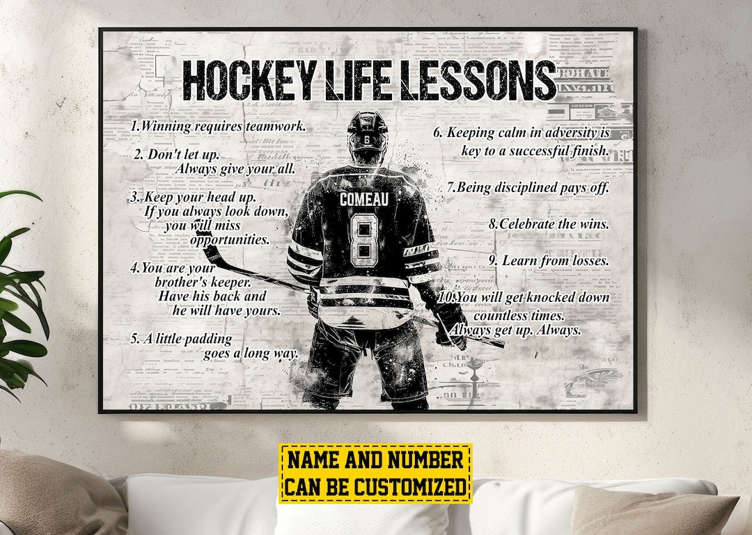 Hockey Life Lessons Canvas Print: Personalized Hockey Gift - Etsy