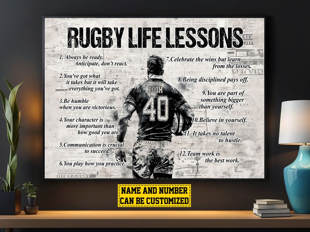 Personalized Rugby Life Lessons Canvas Print: Rugby Gift - Etsy