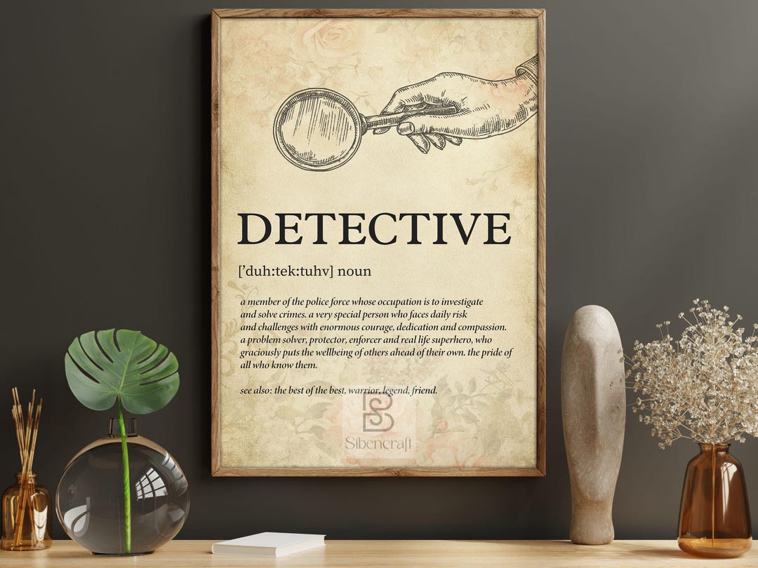 Detective Definition Canvas Print, Vintage Investigator Quote Poster ...