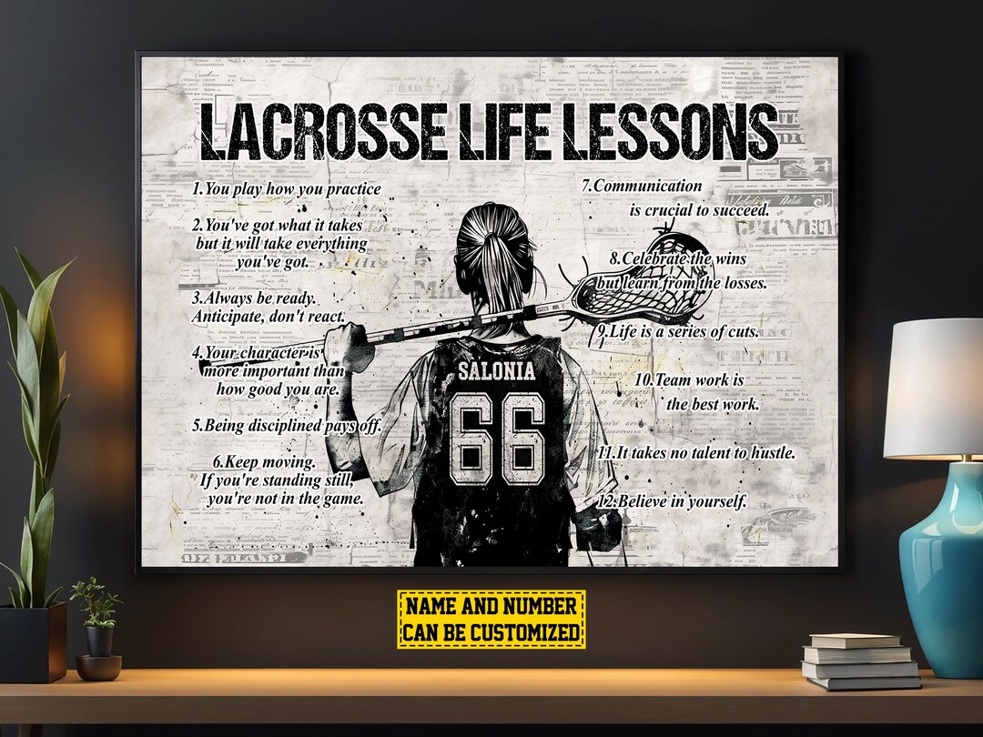 Lacrosse Life Lessons Personalized Girl Canvas Print, Lacrosse Poster ...