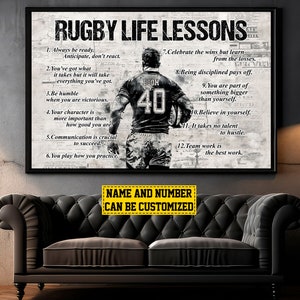 Personalized Rugby Life Lessons Canvas Print: Rugby Gift - Etsy