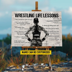 Wrestling Life Lessons Personalized Canvas Print: Gift for Wrestler - Etsy