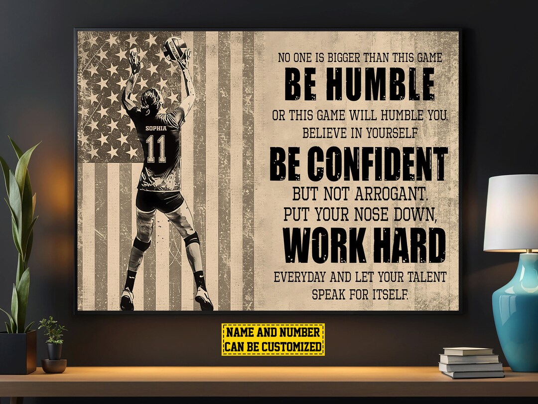 Vintage Volleyball Life Lessons Personalized Canvas Print, Volleyball ...