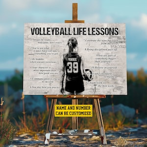Volleyball Life Lessons Poster, Personalized Gift, Volleyball Decor - Etsy
