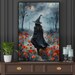 Witch in Flower Garden Oil Painting: Halloween Wall Art - Etsy