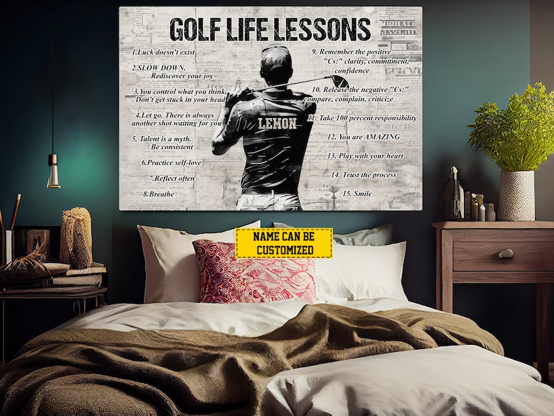 Personalized Golf Life Lessons Canvas Print: Golfer Gift - Etsy