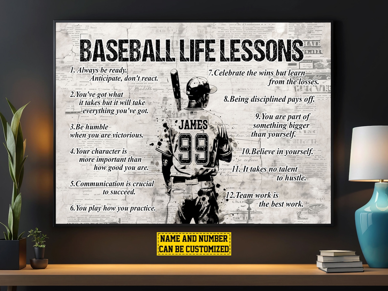 Personalized Baseball Life Lessons Canvas Print: Softball Gift - Etsy