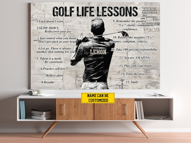 Personalized Golf Life Lessons Canvas Print: Golfer Gift - Etsy