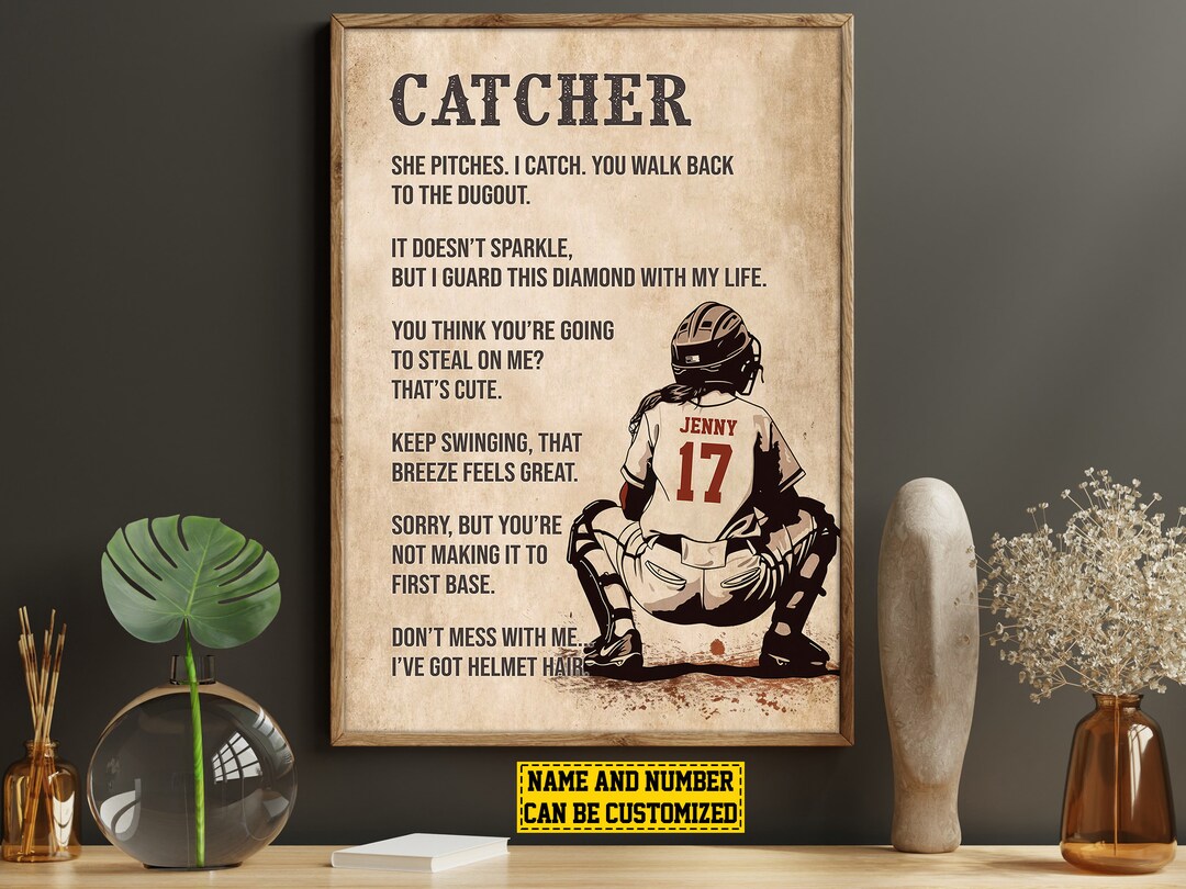 Softball Catcher Life Lessons Poster, Personalized Gift - Etsy