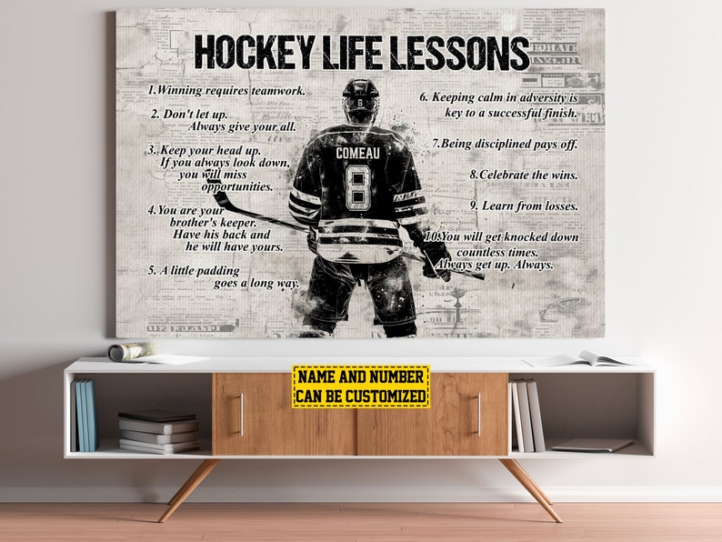 Hockey Life Lessons Canvas Print: Personalized Hockey Gift - Etsy