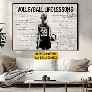 Volleyball Life Lessons Poster, Personalized Gift, Volleyball Decor - Etsy