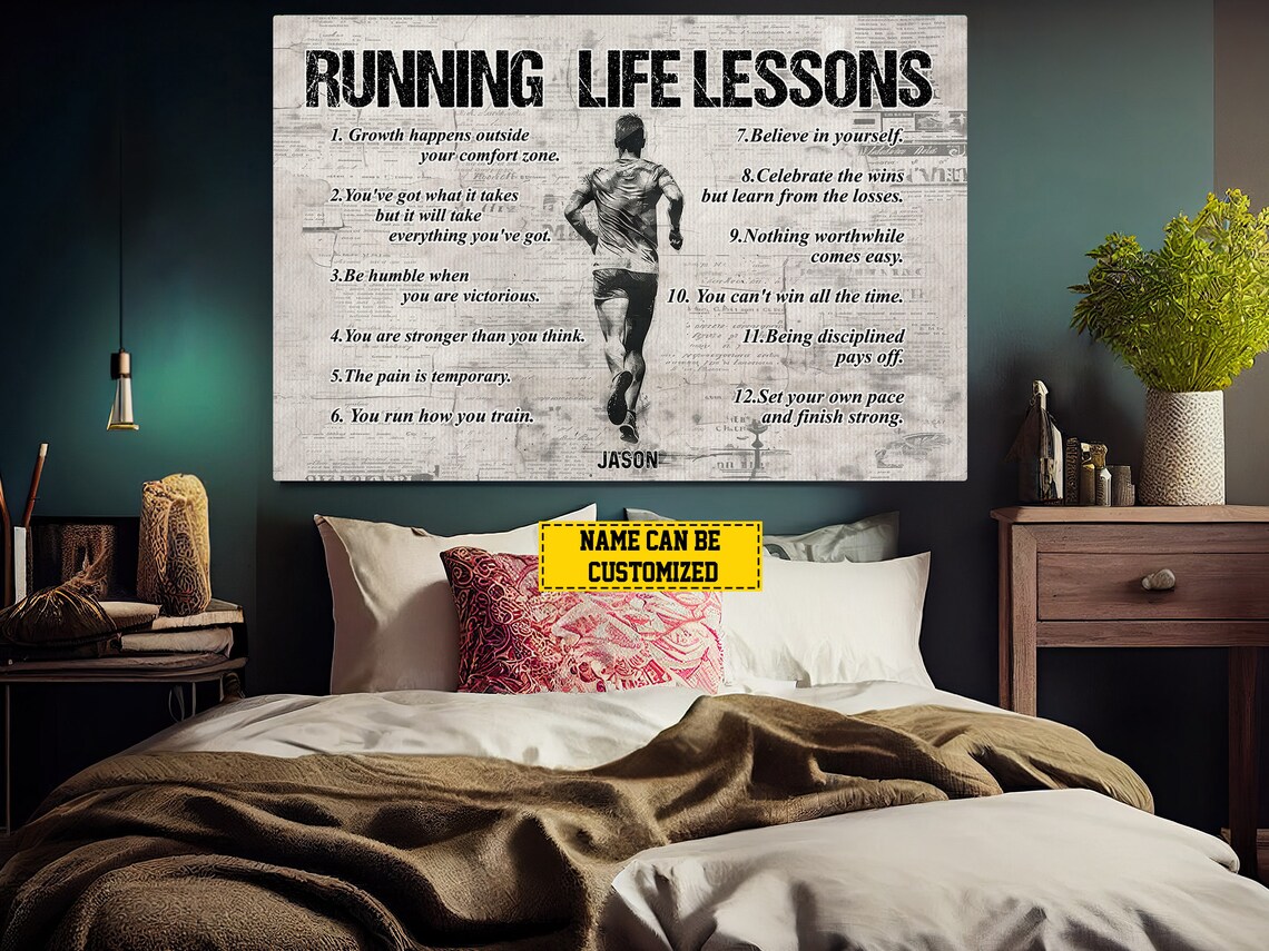 Personalized Running Life Lessons Canvas Print - Motivational Poster - Etsy