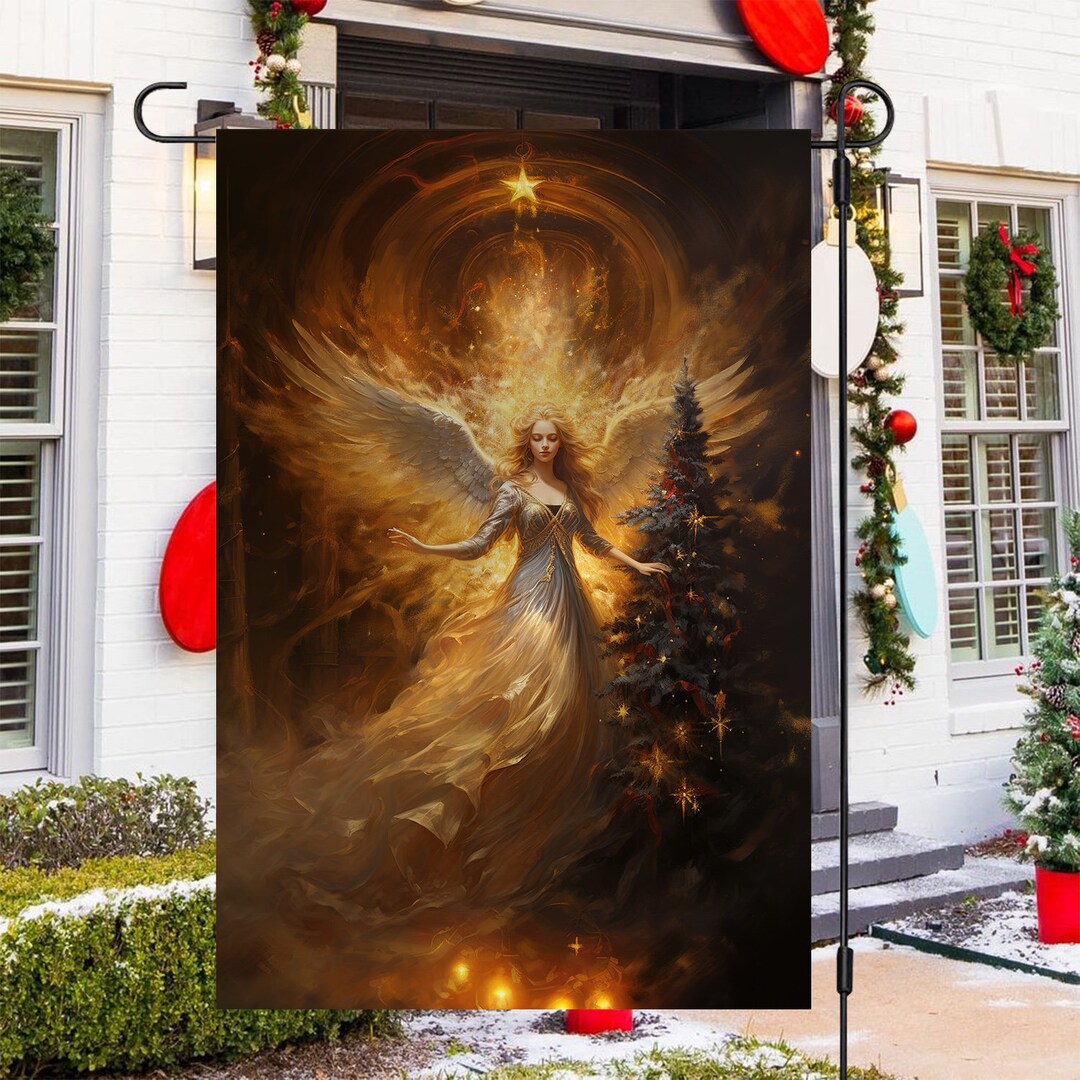 Angel Garden Flag, Angel Garden Decor, Goddess Garden Flag, Christmas ...