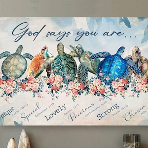 God Say You Are Vintage Turtle Canvas - Turtle Lover Poster, Animal ...
