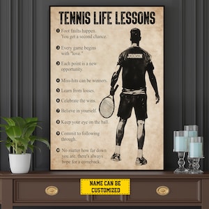 Tennis Life Lessons Personalized Canvas Print, Tennis Gift - Etsy