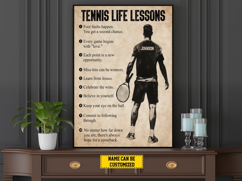 Tennis Life Lessons Personalized Canvas Print, Tennis Gift - Etsy