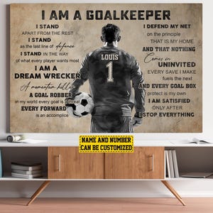 Personalized Soccer Goalkeeper Canvas Print: Sports Gift - Etsy