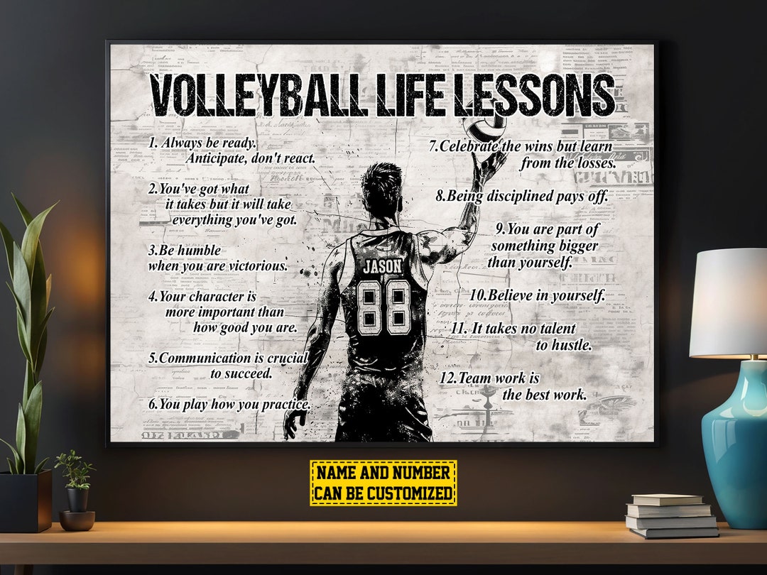 Volleyball Life Lessons Canvas Print: Personalized Volleyball Gift - Etsy