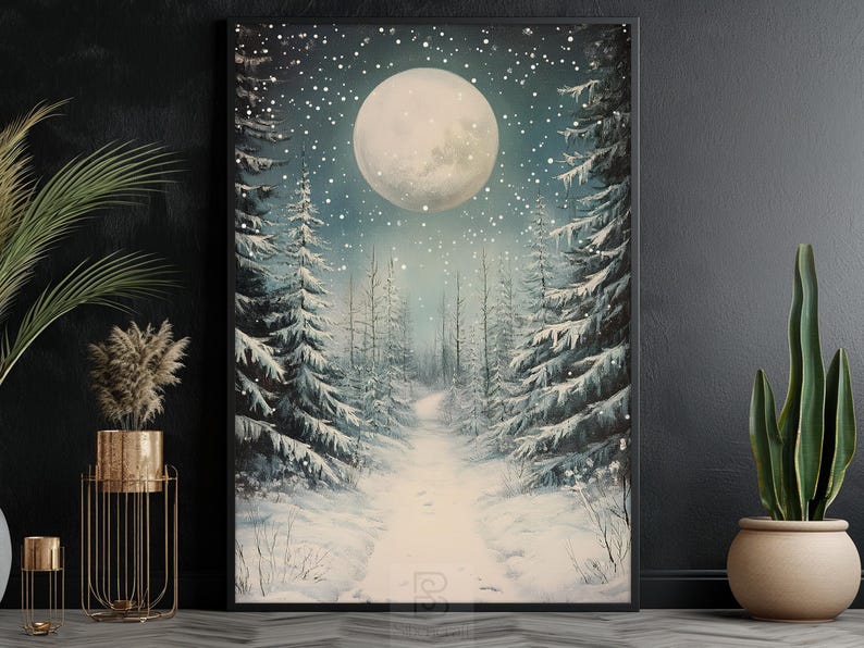 Snowy Winter Forest Canvas Print: Holiday Wall Art - Etsy