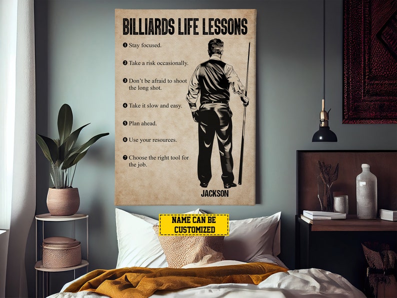 Personalized Billiards Life Lessons Canvas Print, Billiards Poster - Etsy